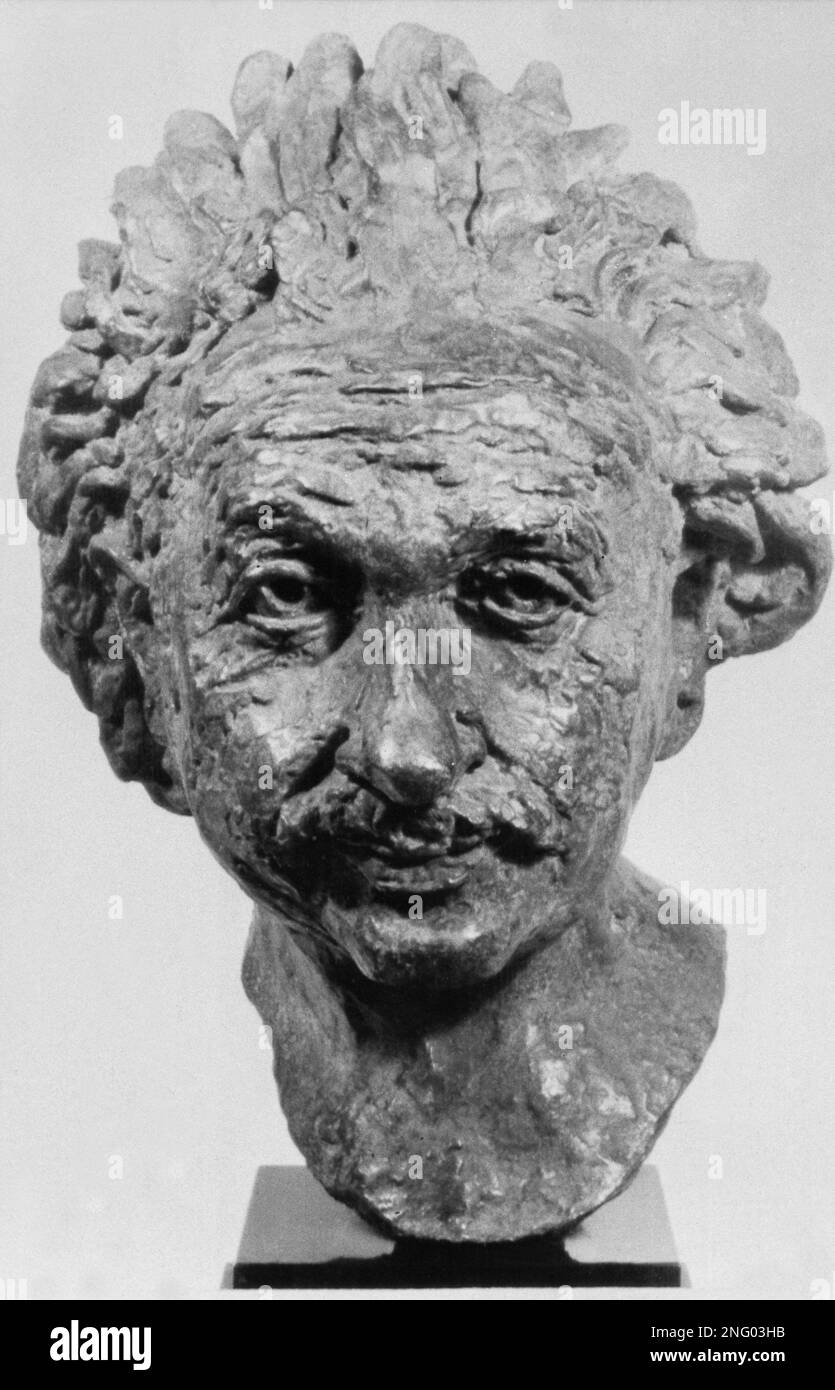 Bust of physicist Albert Einstein by sculptor Jacob Epstein made 1933 ...