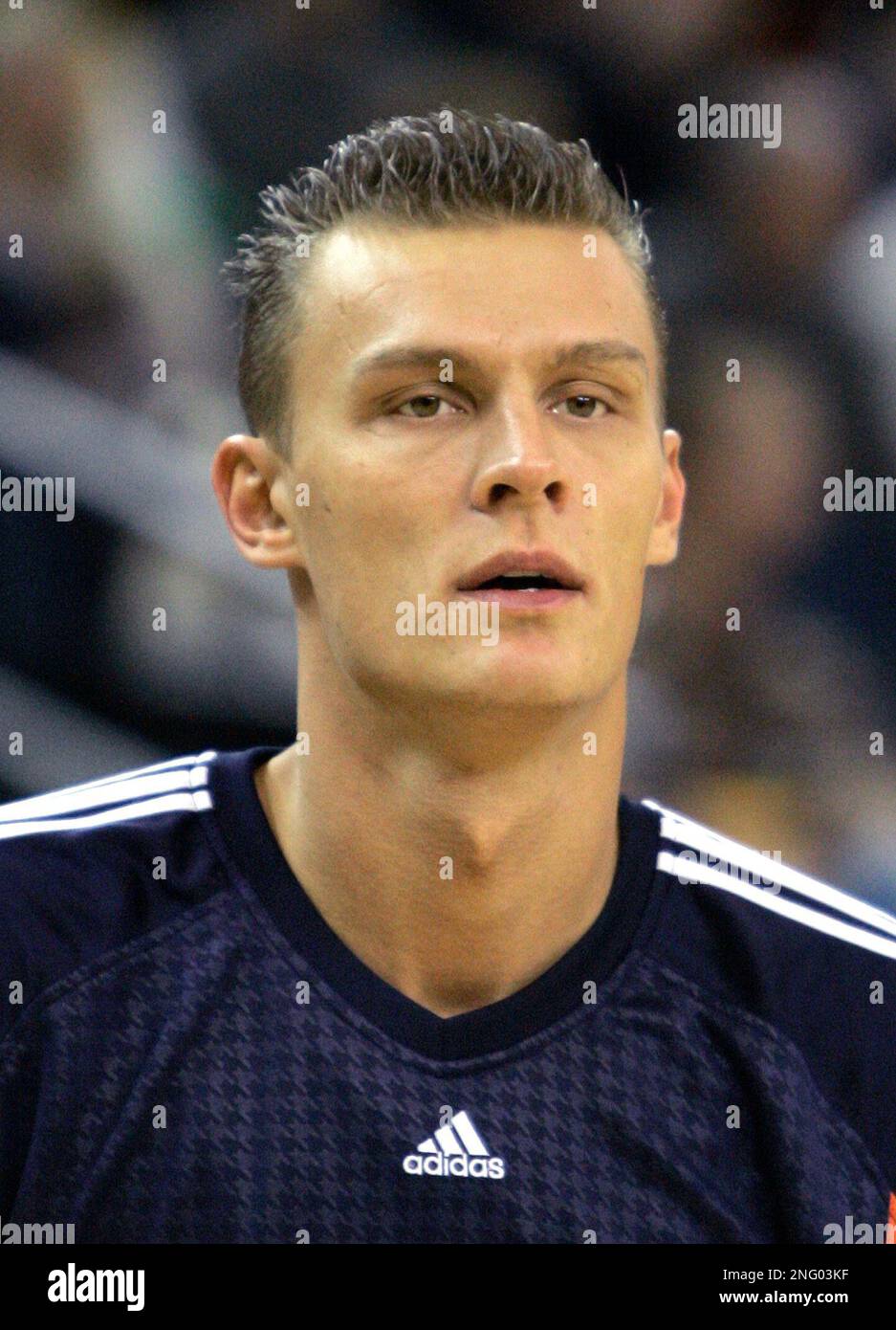 Golden State Warriors' Andris Biedrins of Latvia seen during the first ...