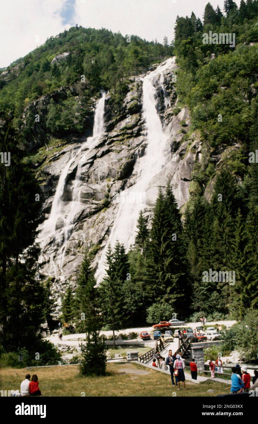 Pictured here is a view of a waterfall near the Northern Italian town ...