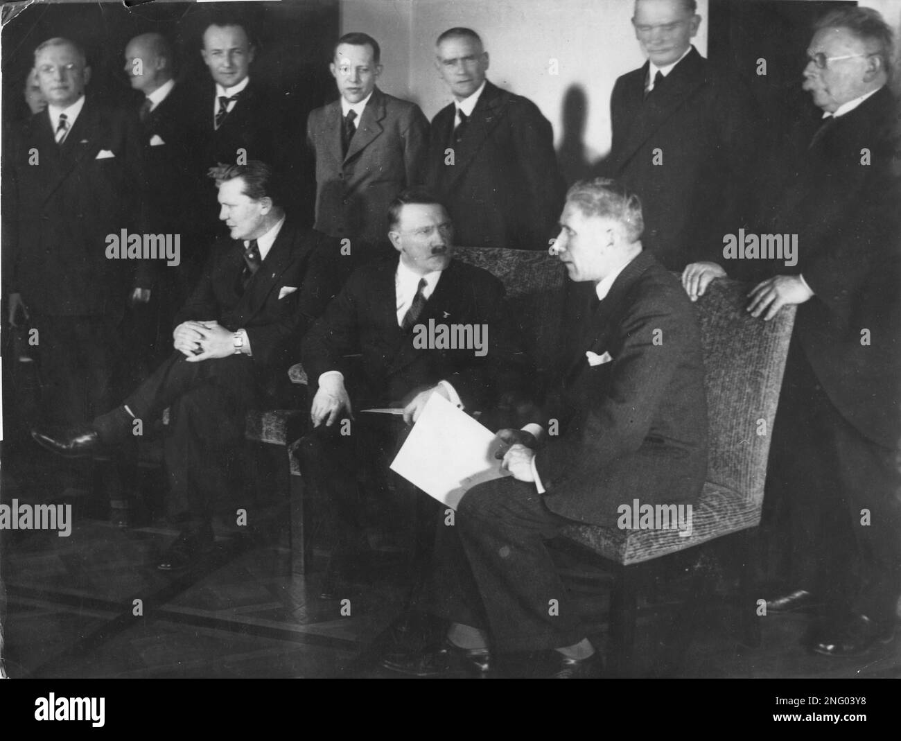 This image shows the ministers of the new cabinet of Germany's neu ...