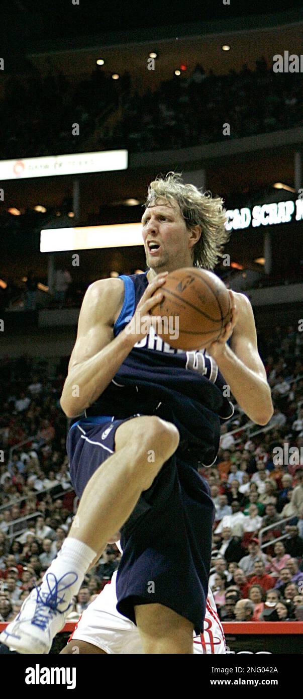 Dallas Mavericks Dirk Nowitzki, of Germany, against the Houston Rockets ...