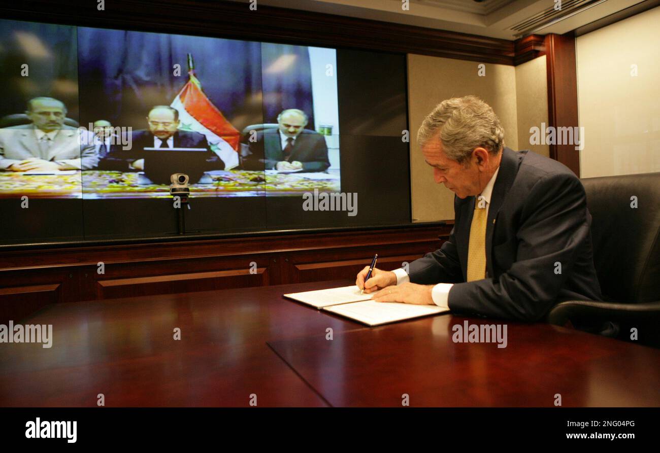 President George W. Bush is joined by Iraq's Prime Minister Nouri al ...