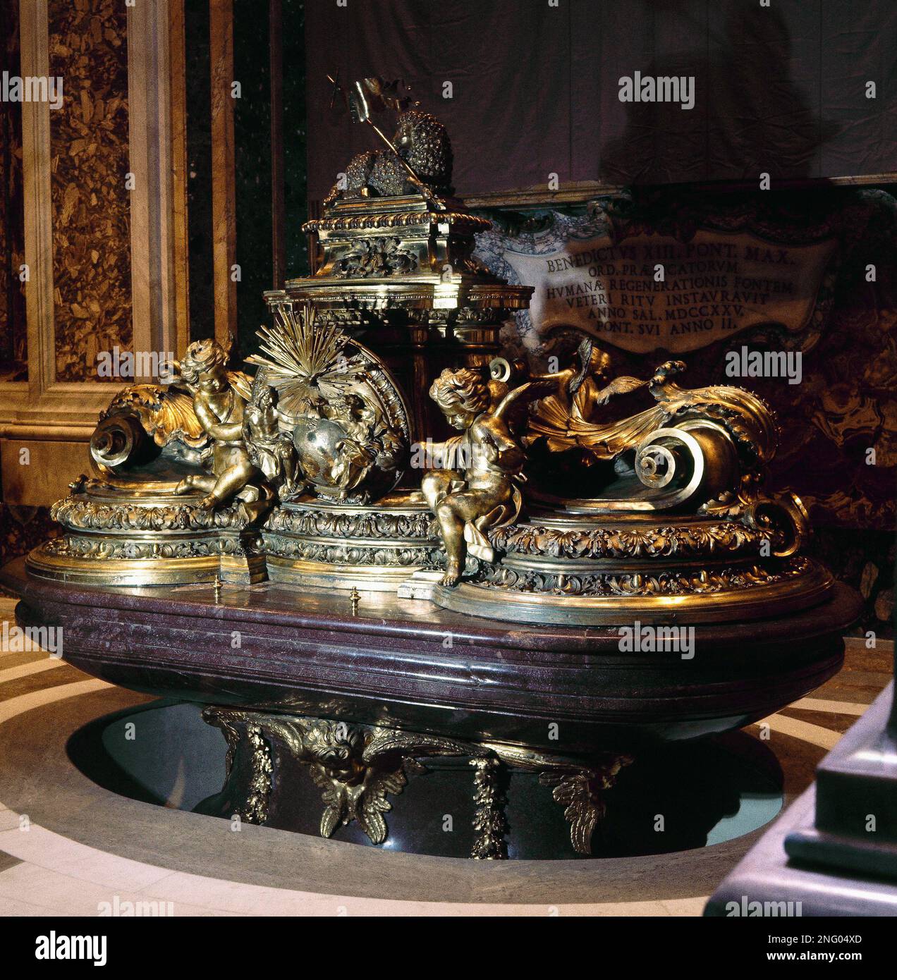 Seen here is the baptismal font of St. Peter's Basilica in Vatican City ...