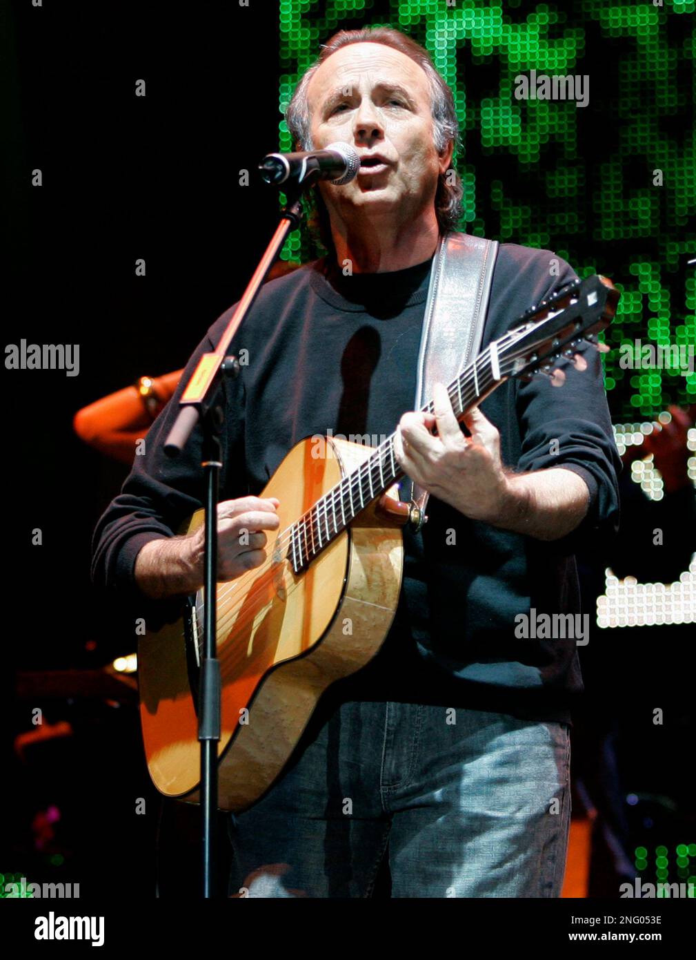 Spainish singer Joan Manuel Serrat performs during a concert with ...