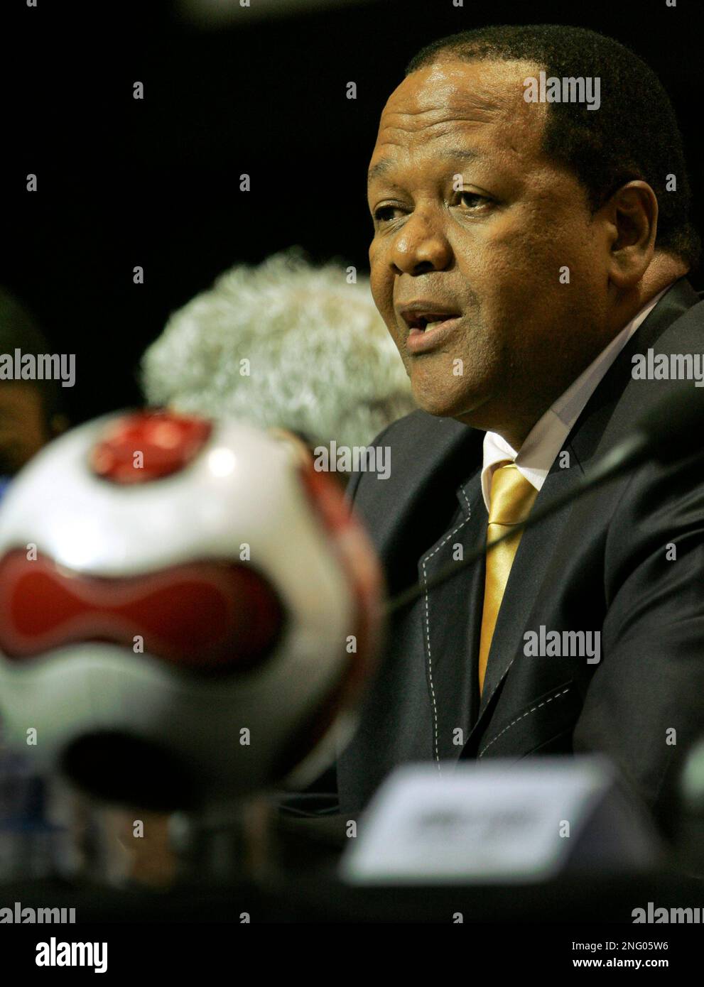 Jeff Radebe, South African Transport Minister, attends a press ...