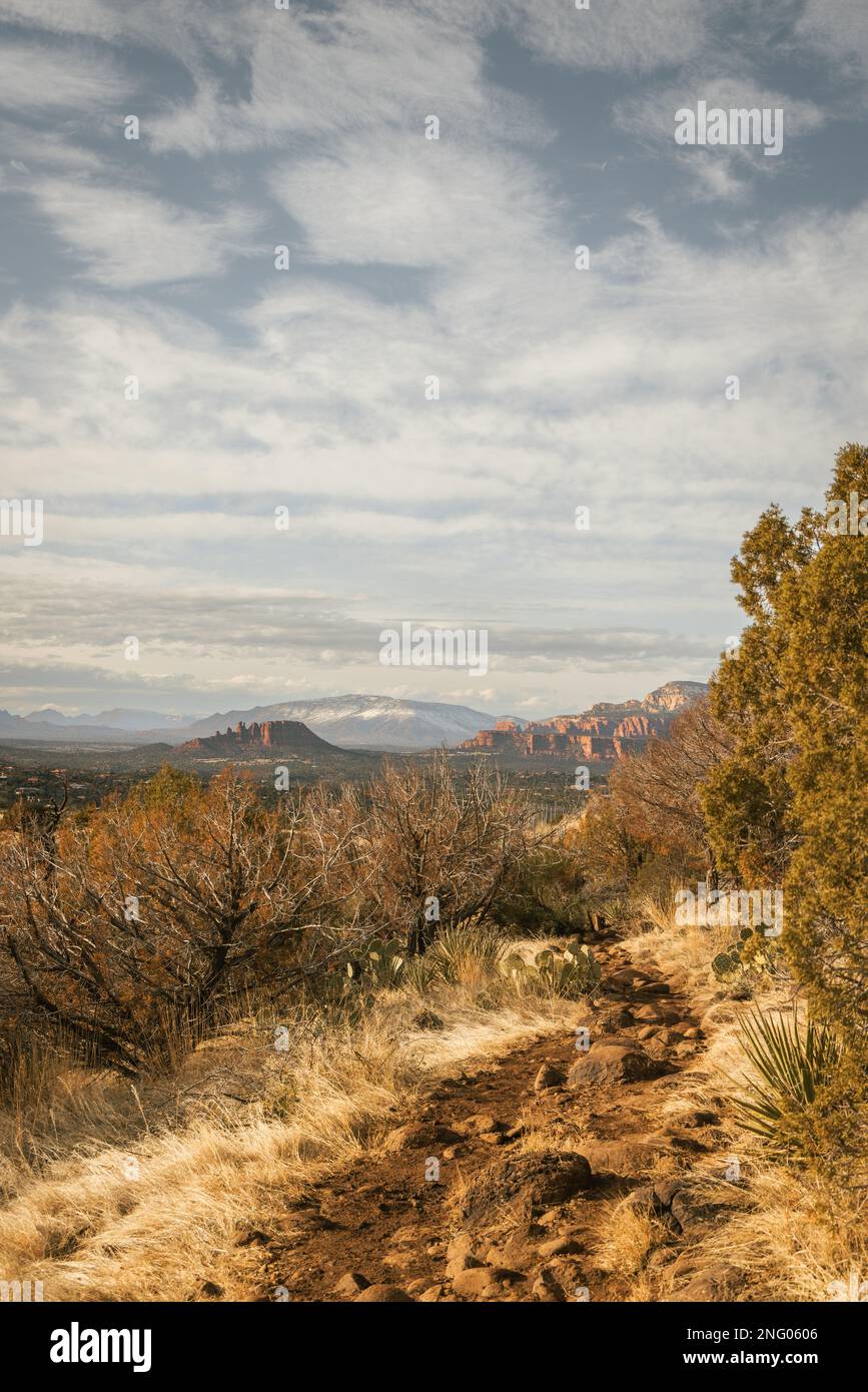 Hiking trail at the popular Airport Mesa loop hike in Sedona Arizona ...