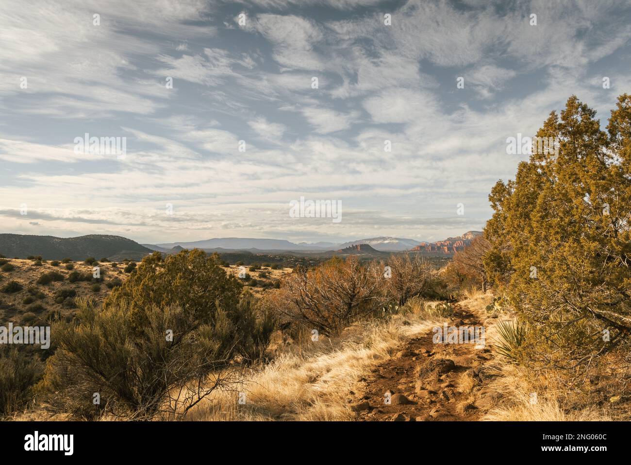 Hiking trail at the popular Airport Mesa loop hike in Sedona Arizona ...