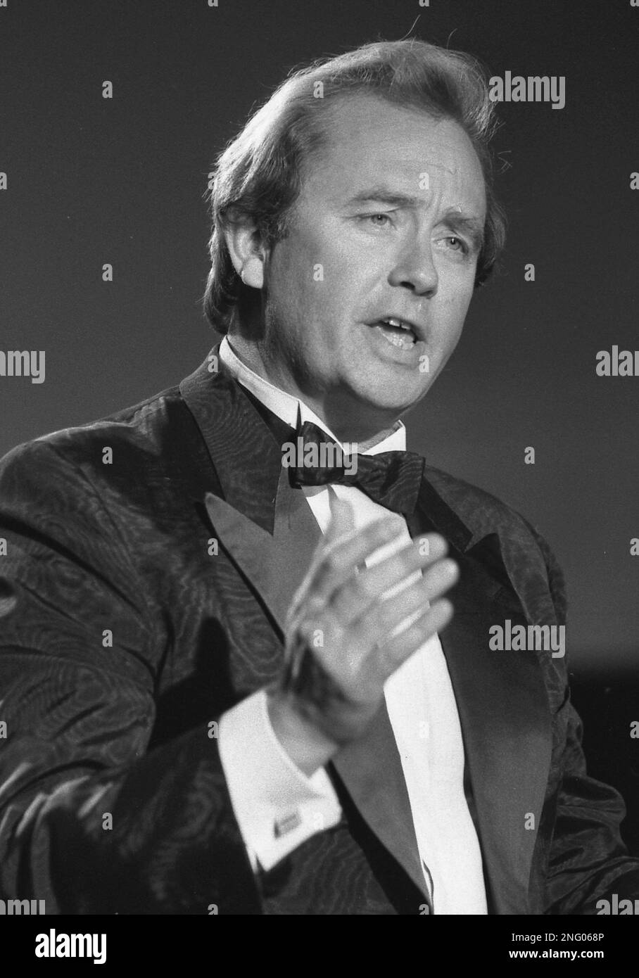 Famous West German opera singer Rene Kollo is pictured during dress rehearsal for a live TV show ...