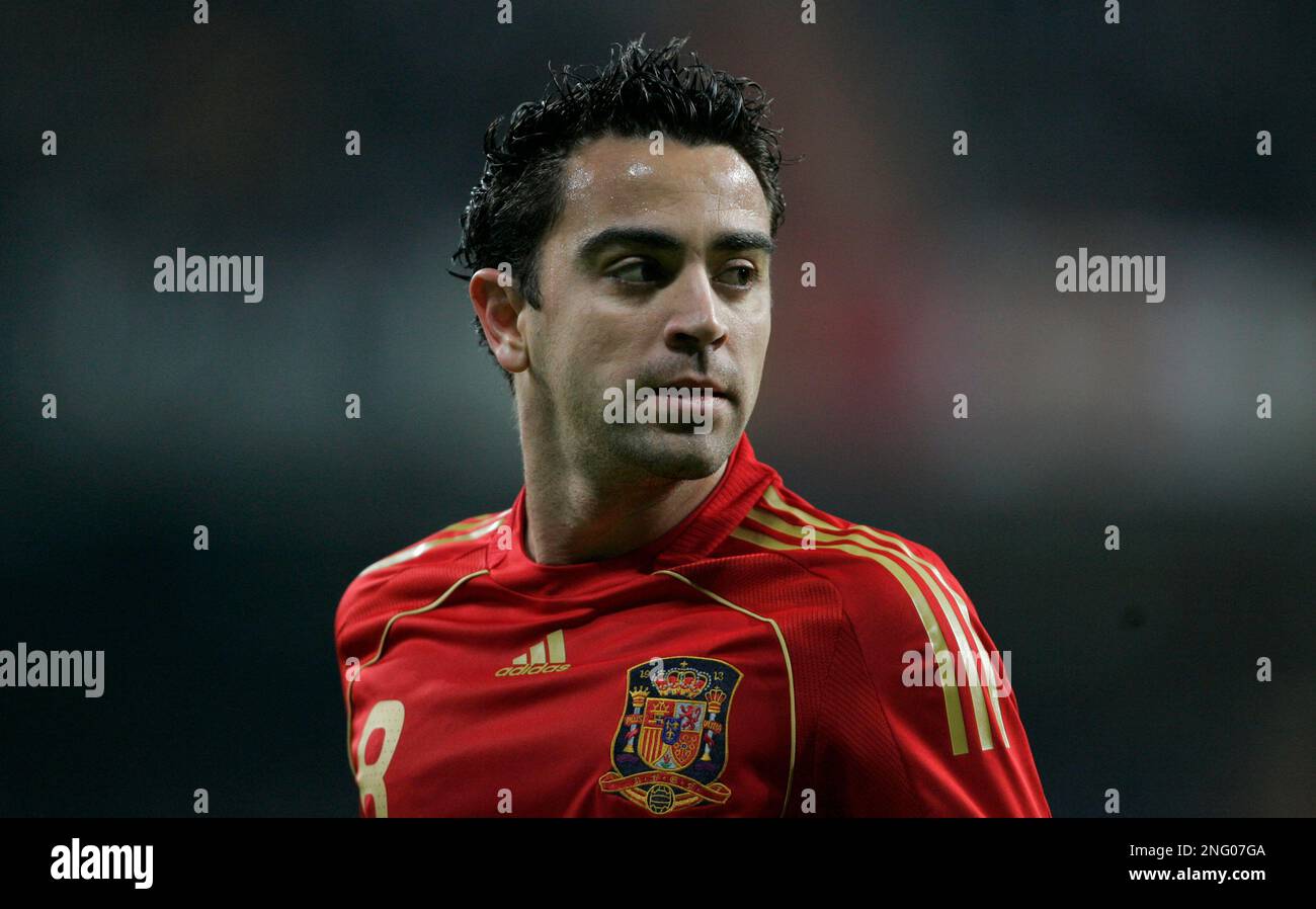Spain national player Xavi Hernandez during the Euro 2008 qualifying ...