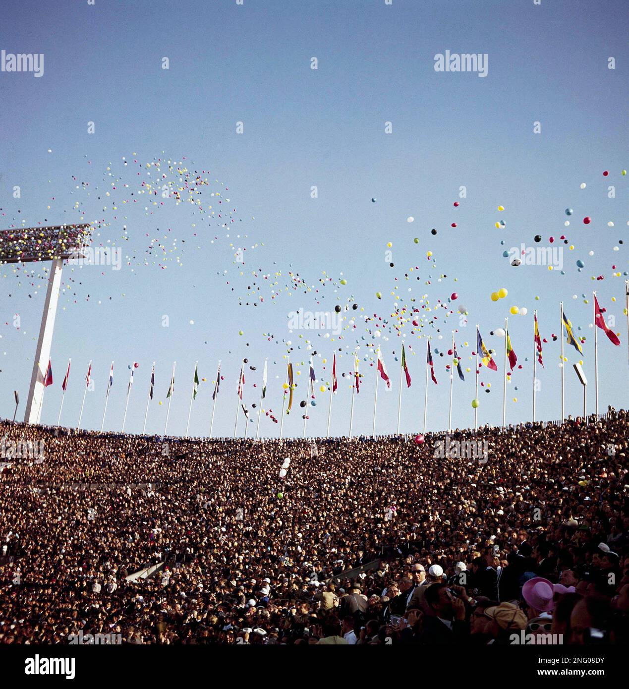 Pictured here is Tokyo Stadium at the opening ceremonies of the 1964 ...