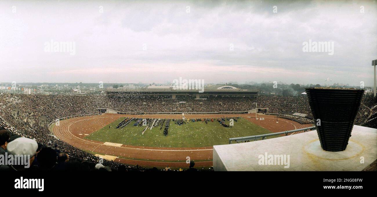 Pictured here is the Tokyo Stadium at the opening ceremonies of the ...