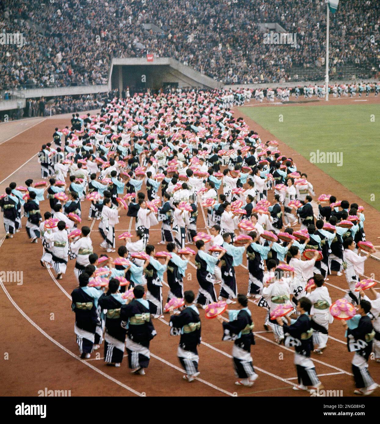 Pictured here is Tokyo Stadium at the opening ceremonies of the 1964 ...