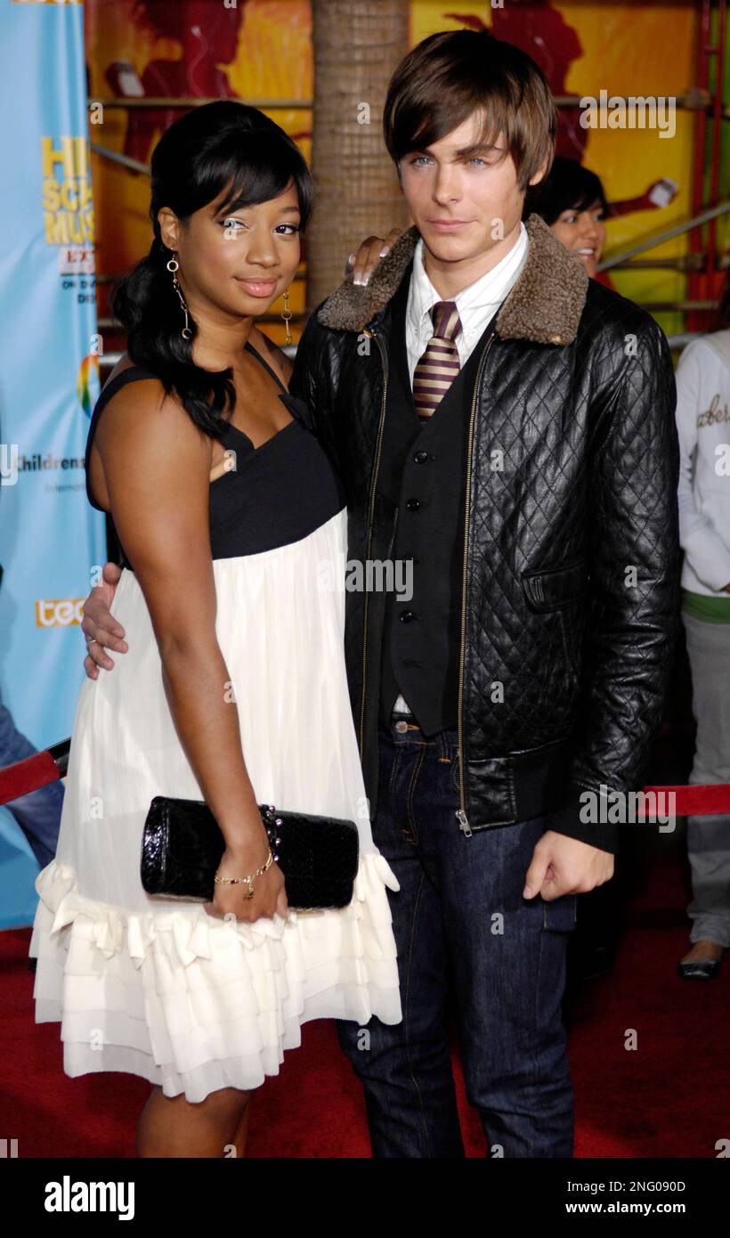 Monique Coleman, left, and Zac Efron pose together at the "High School ...