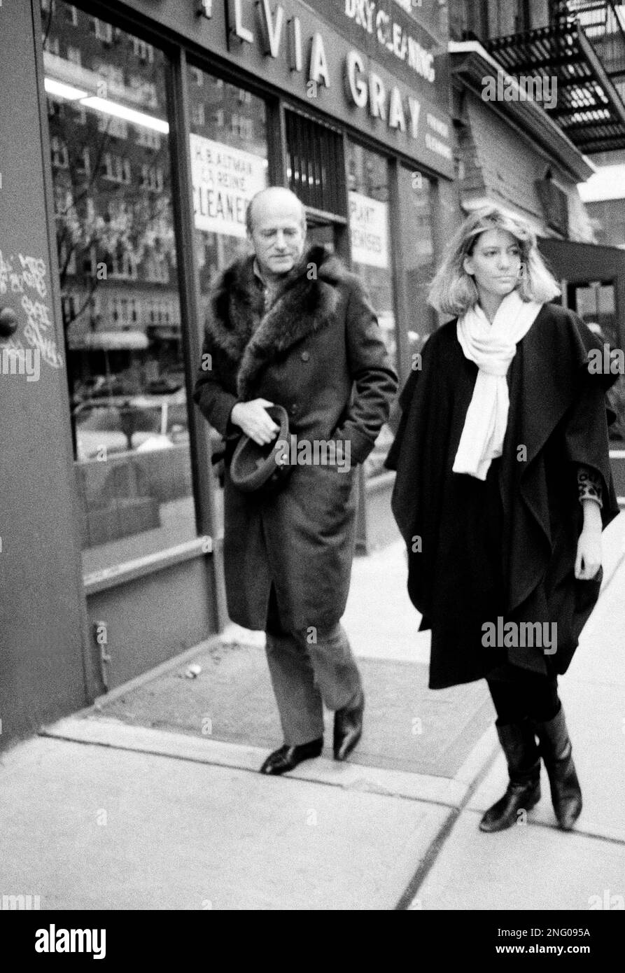 Claus Von Bulow and his daughter, Cosima, leave a cab on way to lunch ...