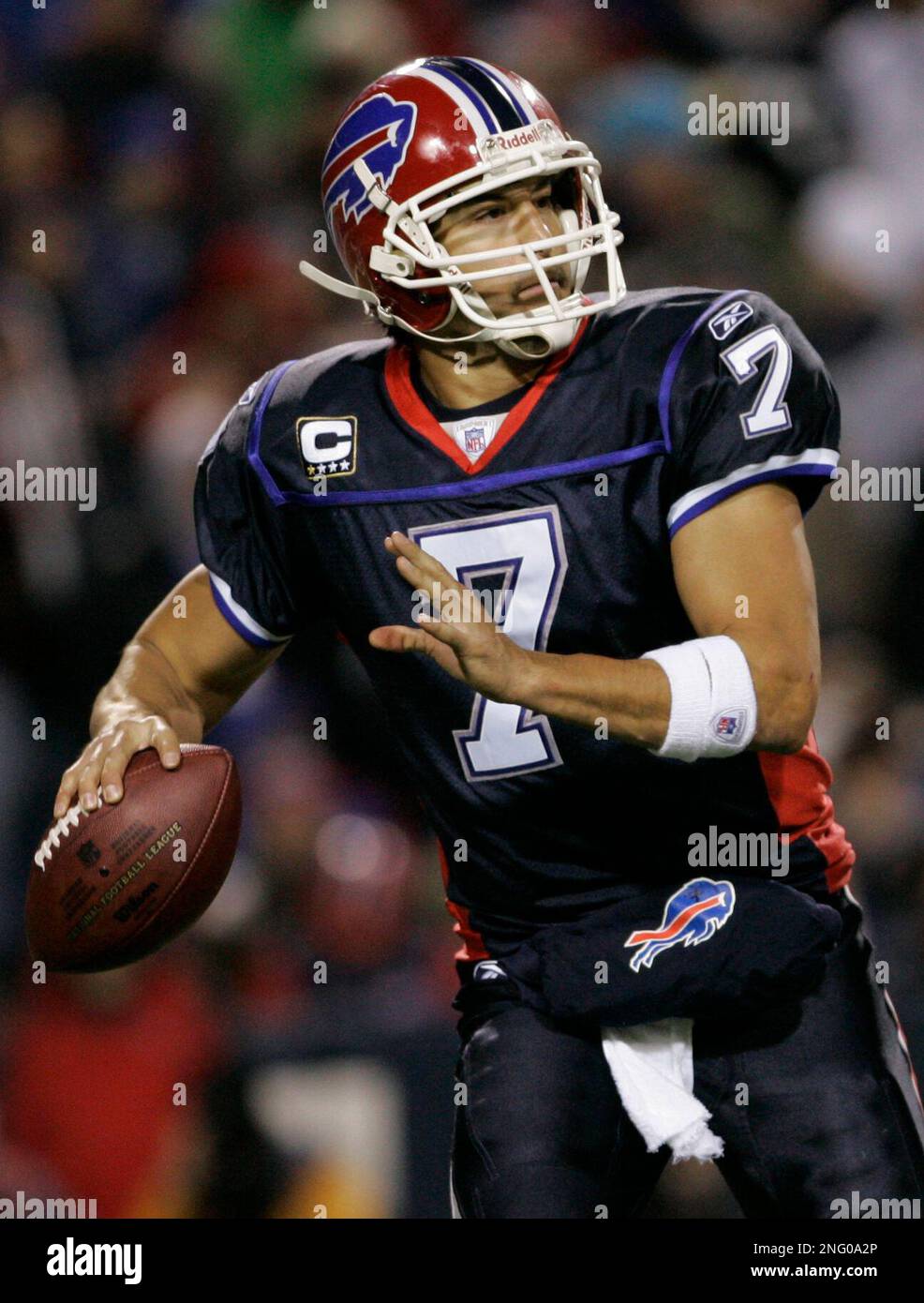 Buffalo Bills' J. P. Losman looks to throw against the New England ...