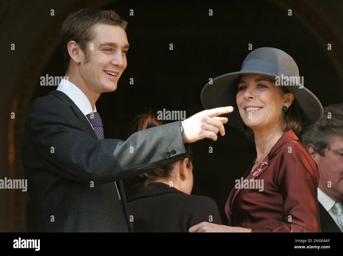 Princess Caroline of Hanover, left, and her son Prince Pierre Casiraghi ...