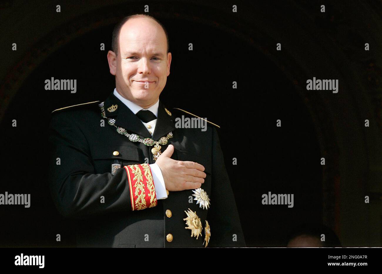 Prince Albert II of Monaco is seen at the Monaco palace during the ...