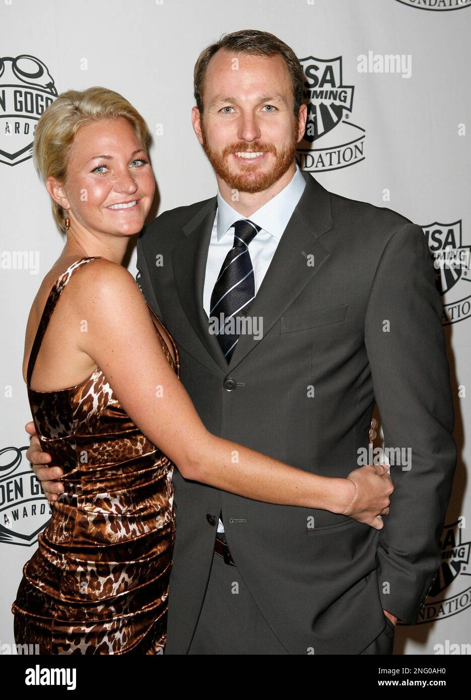 Swimmers Aaron Peirsol and sister Hayley Peirsol arrive at the USA ...