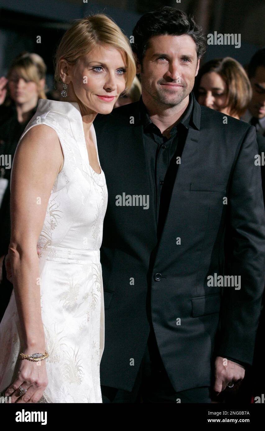 Actor Patrick Dempsey, right, and his wife, Jill Fink, left, pose on ...