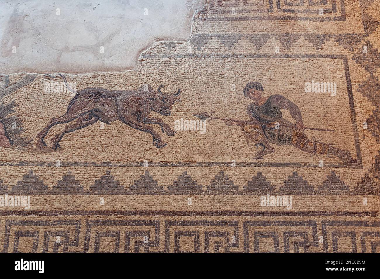Hunting scene mosaic in House of Dionysos Roman villa in Paphos ...