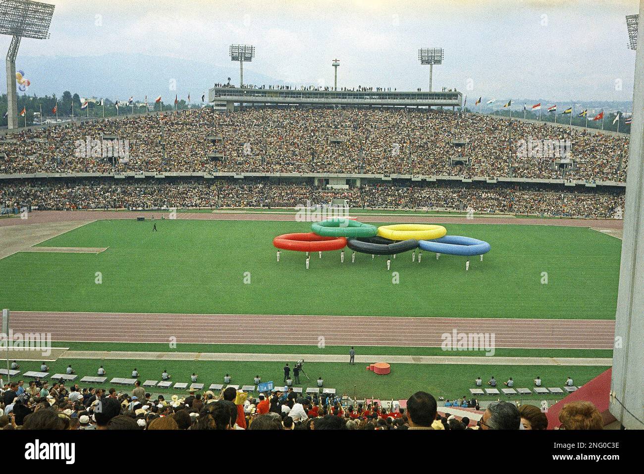 Activities during Opening Day Ceremony of Olympics in Mexico City ...