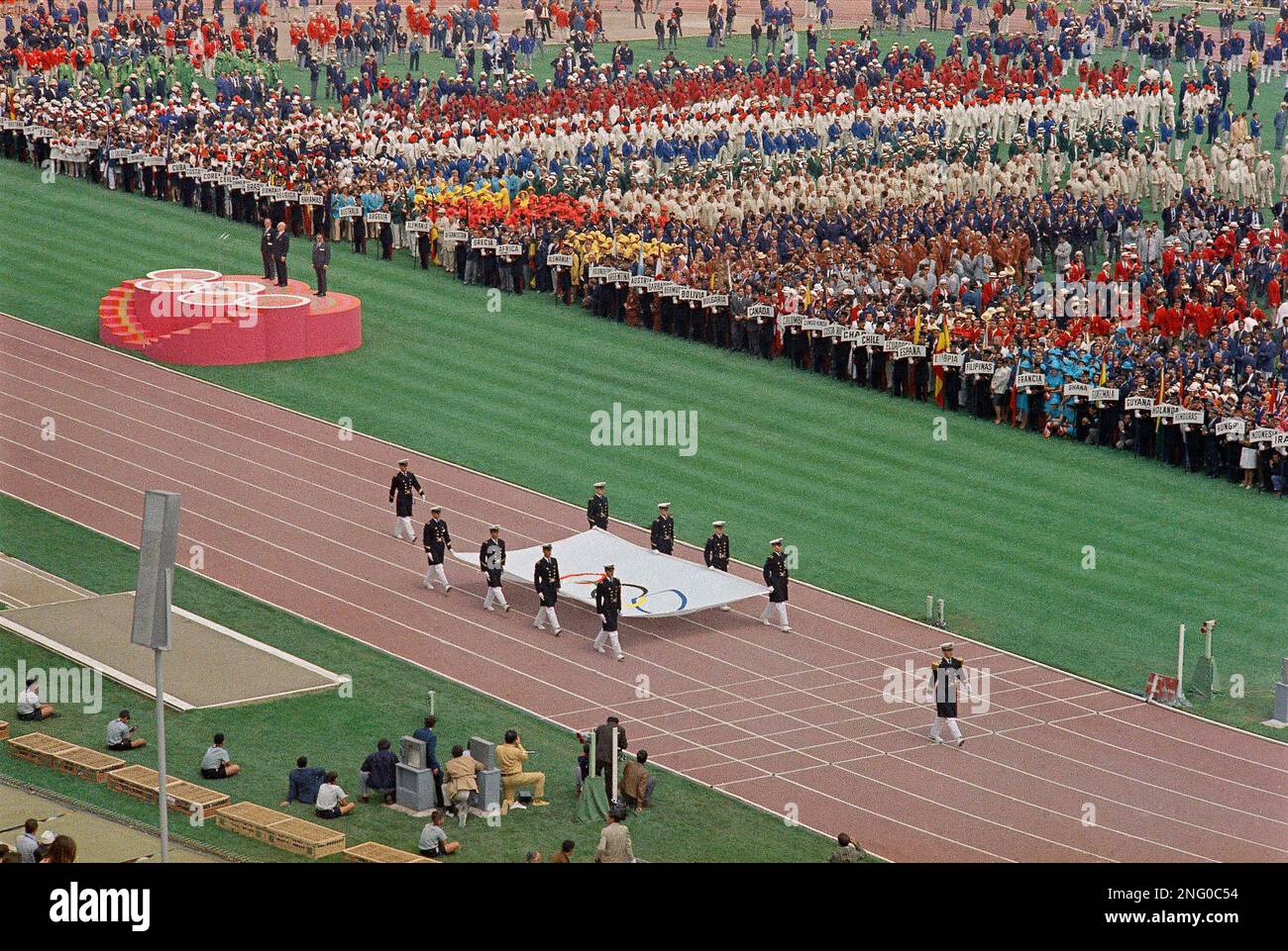 Activities during Opening Day ceremonies Of Olympics games in Mexico ...