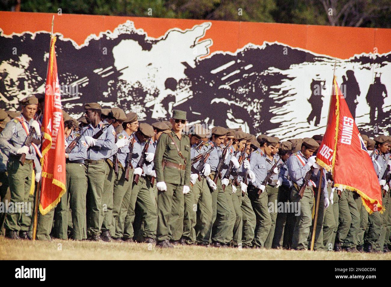Pictured here is the new Cuban militia armed with Russia attack rifles ...