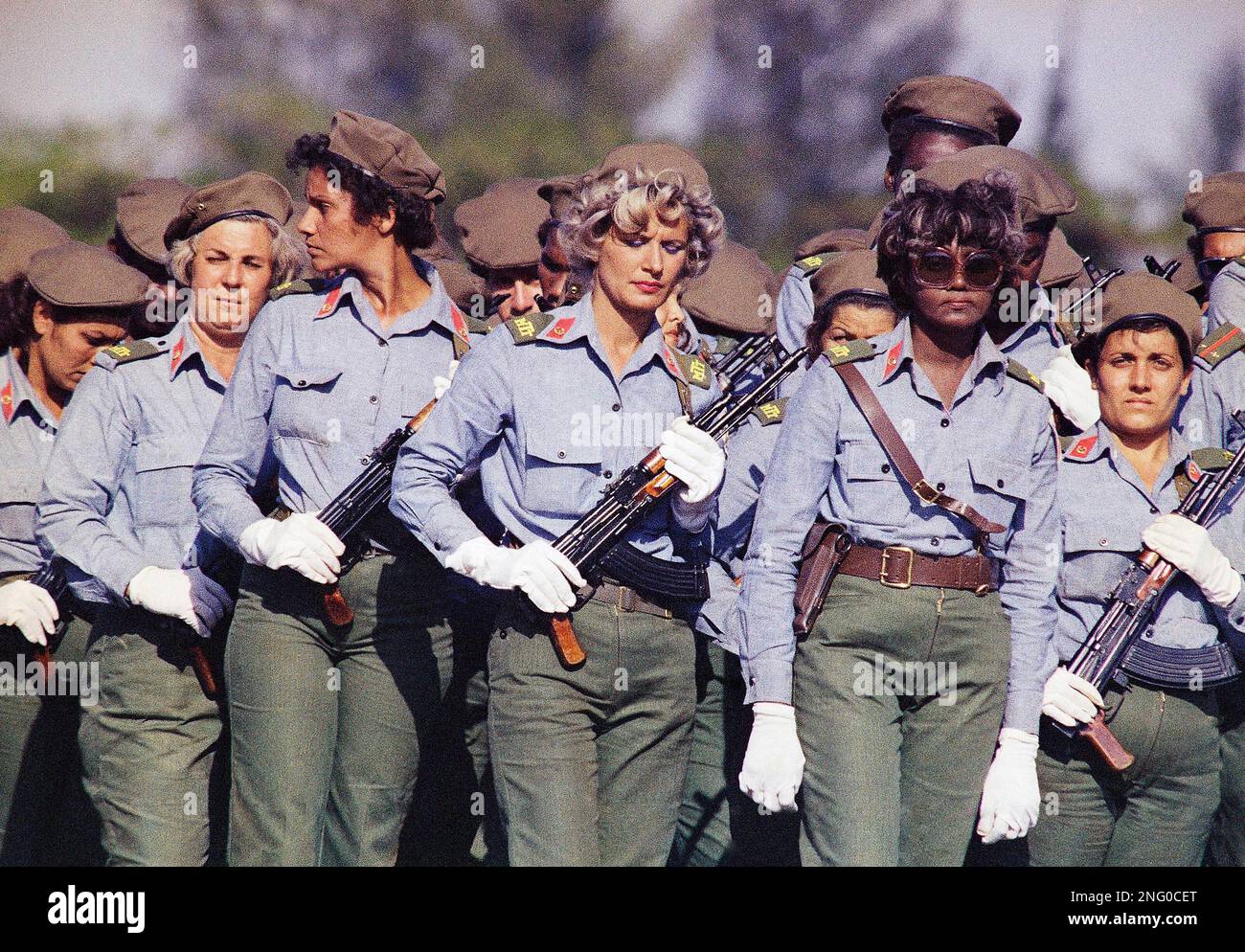Pictured here is the new Cuban militia armed with Russia attack rifles ...