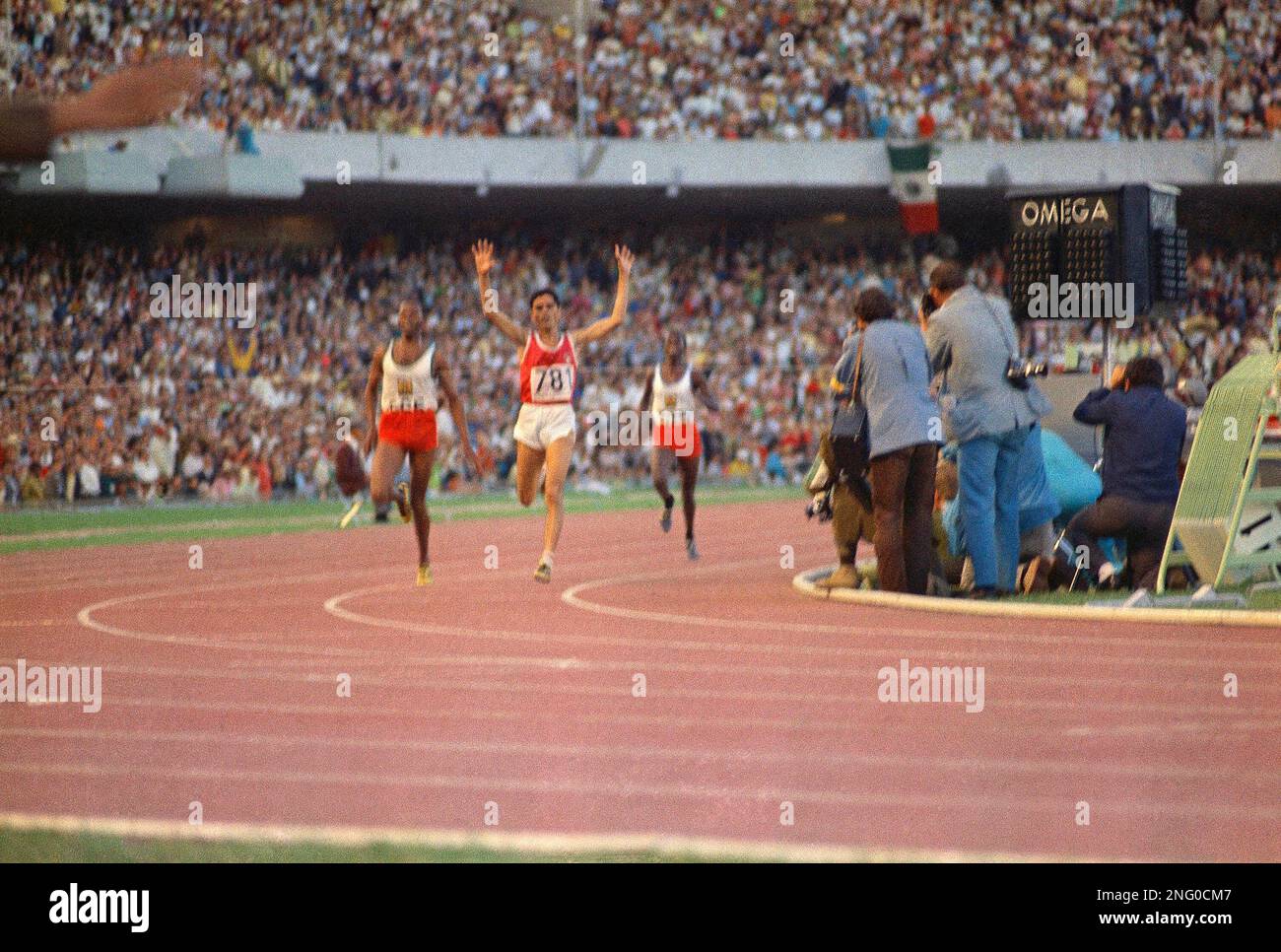 Seen here is the men's 5,000 meter run at the 1968 Summer Olympics in ...
