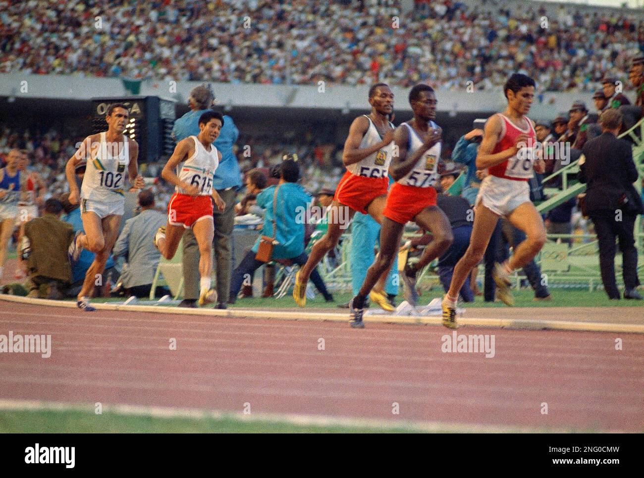 Seen here is the men's 5,000 meter run at the 1968 Summer Olympics in ...