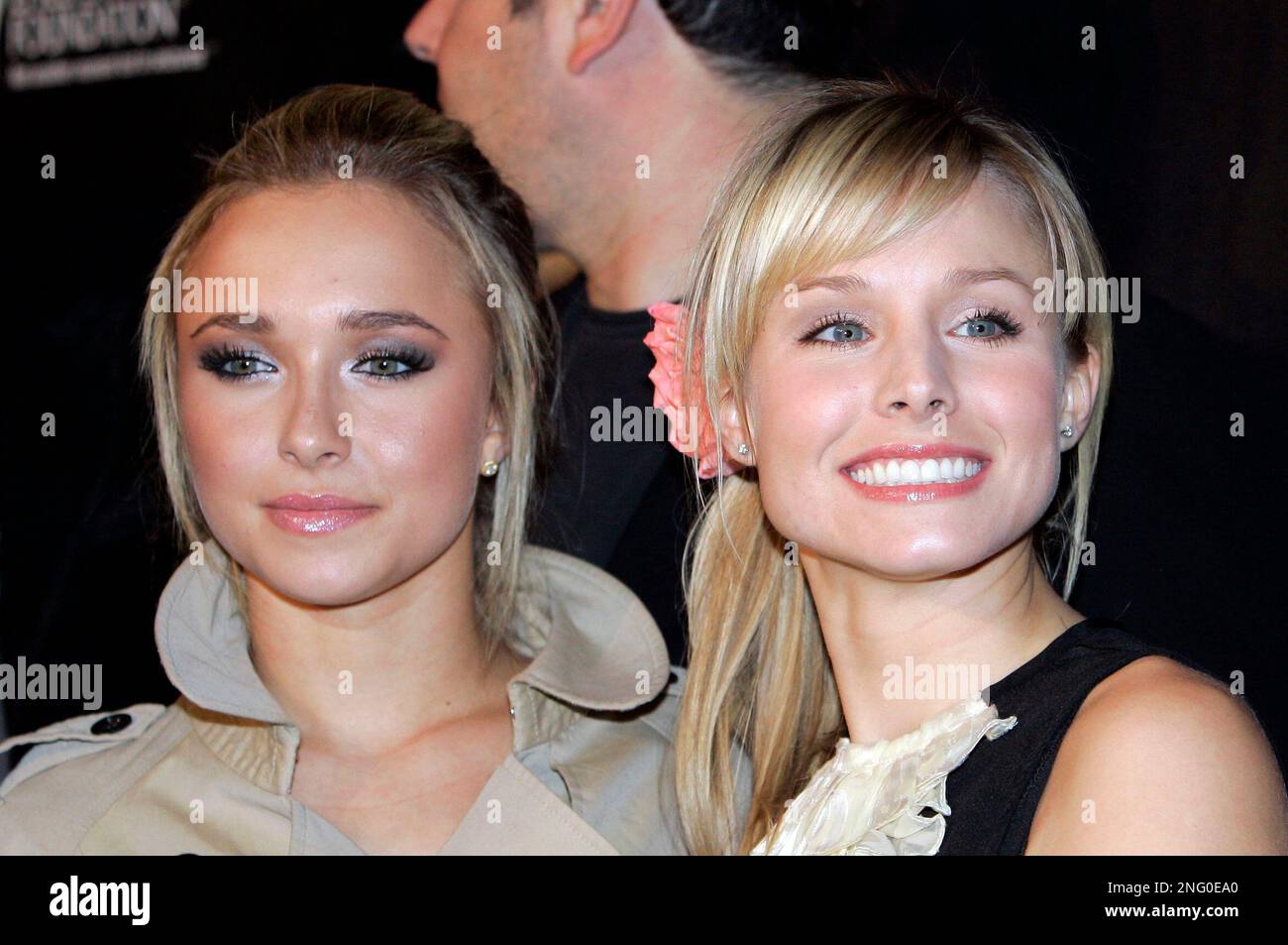 Actress Hayden Panettiere, left, poses with Kristen Bell as they arrive ...