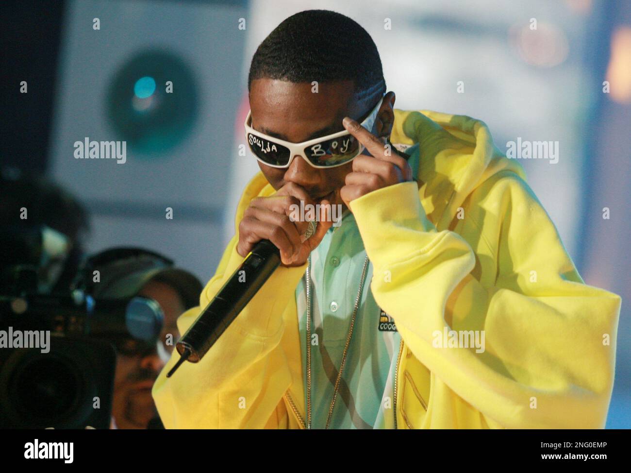 Rapper Soulja Boy performs during an appearance on MTV's Total Request ...