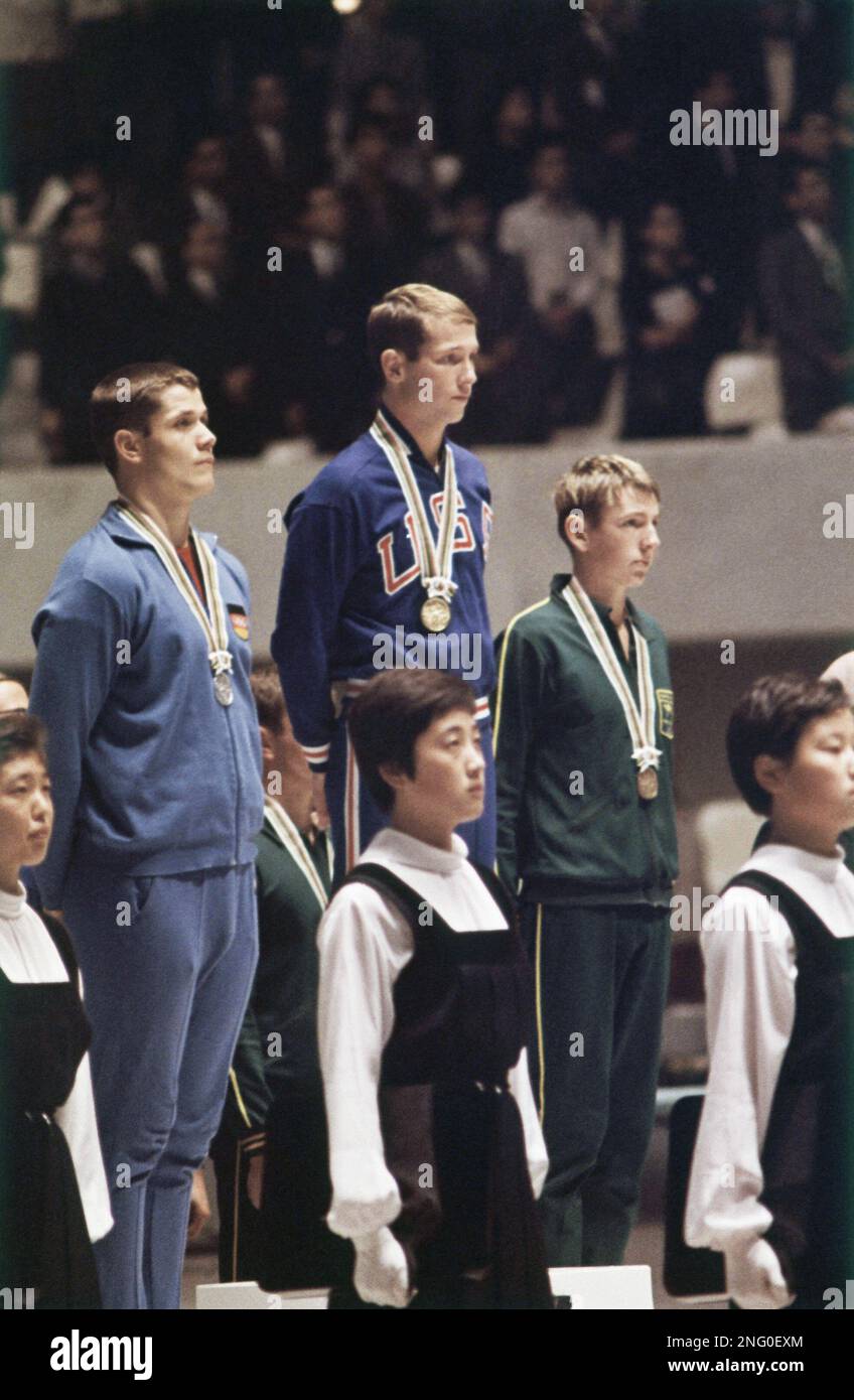 Swimmers of the United States, Don Schollander, first; Germany, Frank ...