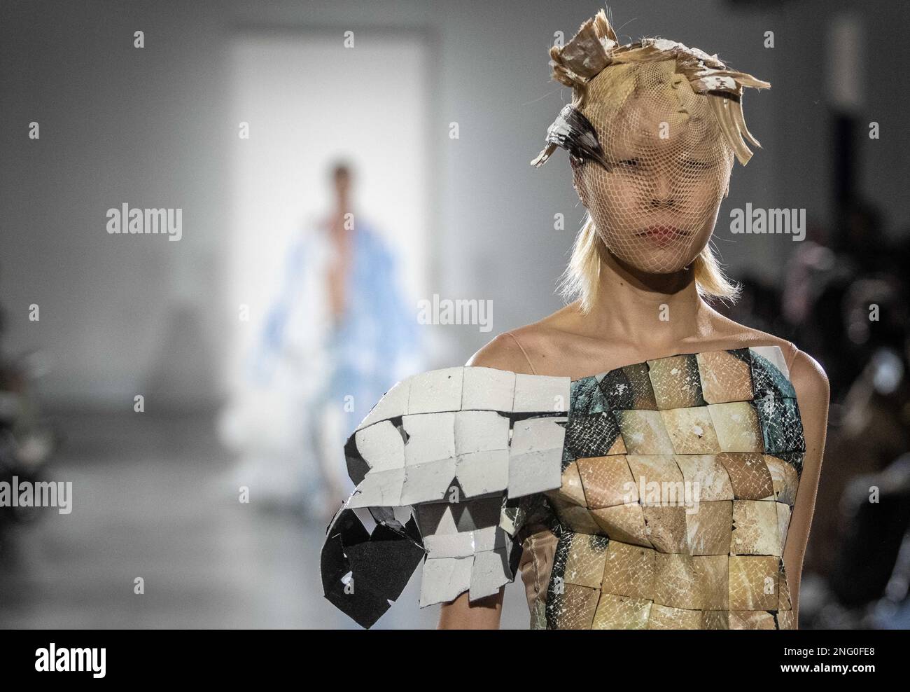 Models on the catwalk during the London College of Fashion show at The ...