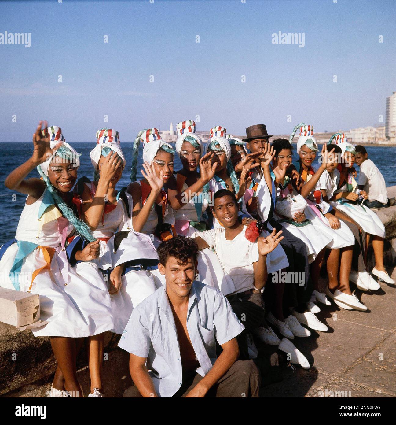 Boys and girls gather in preparation for the Havana Carnival parade in ...