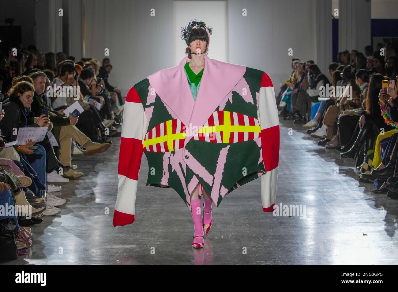 Models on the catwalk during the London College of Fashion show at The ...