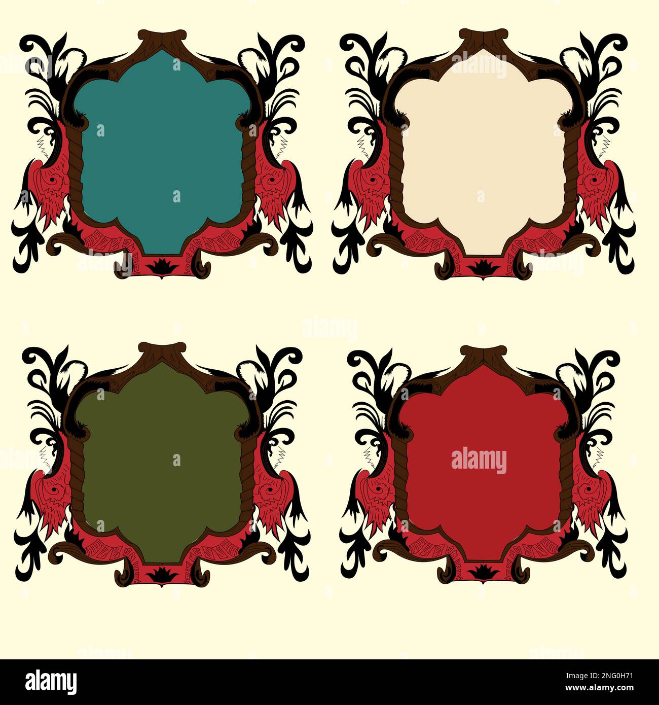 Vintage illustrated card frame hi-res stock photography and images - Alamy