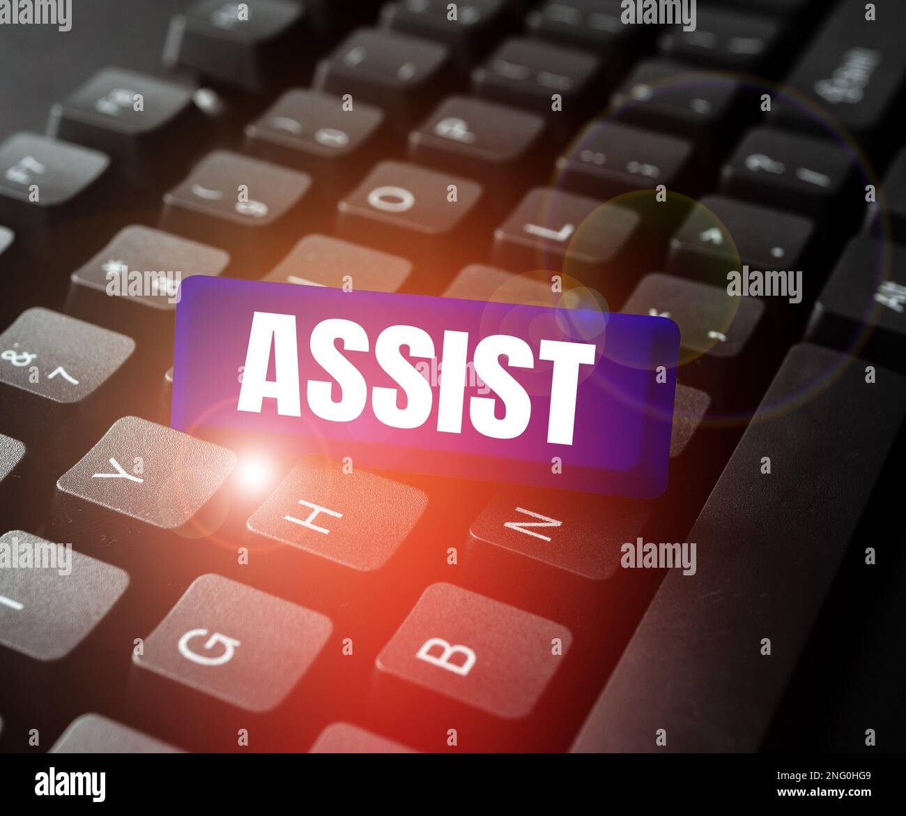 Hand writing sign Assist. Concept meaning help them to do a job or task ...