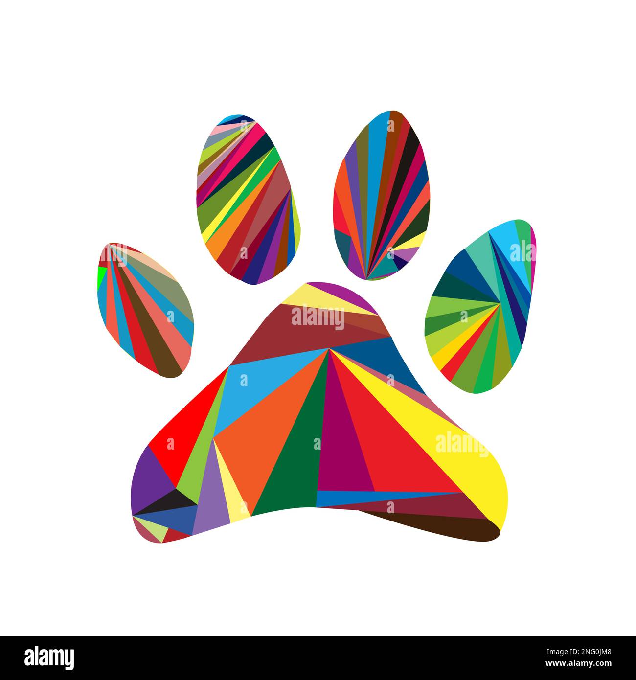 Colorful paw design;logo for shirt; clothes; sites; vector illustration ...