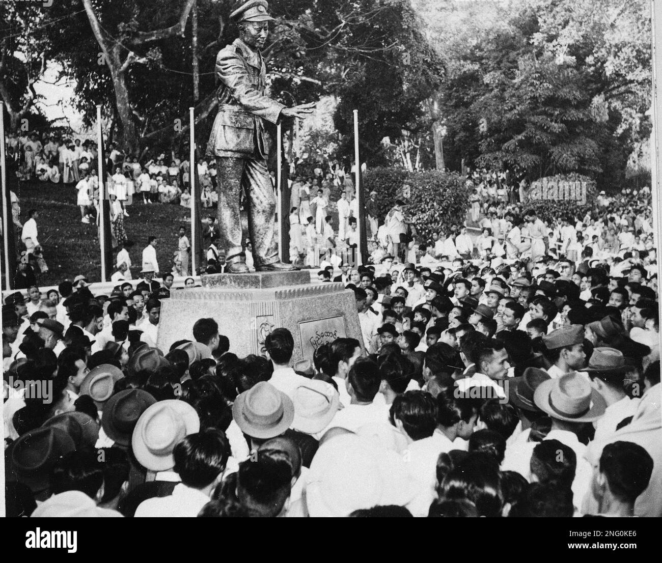 This bronze statue of General Aung San, leader of the Burmese ...