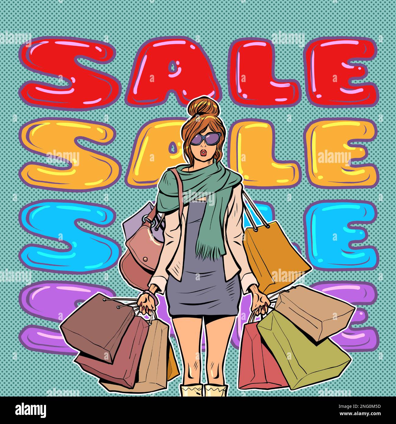 Sales Promotion Girl Vector Clipart