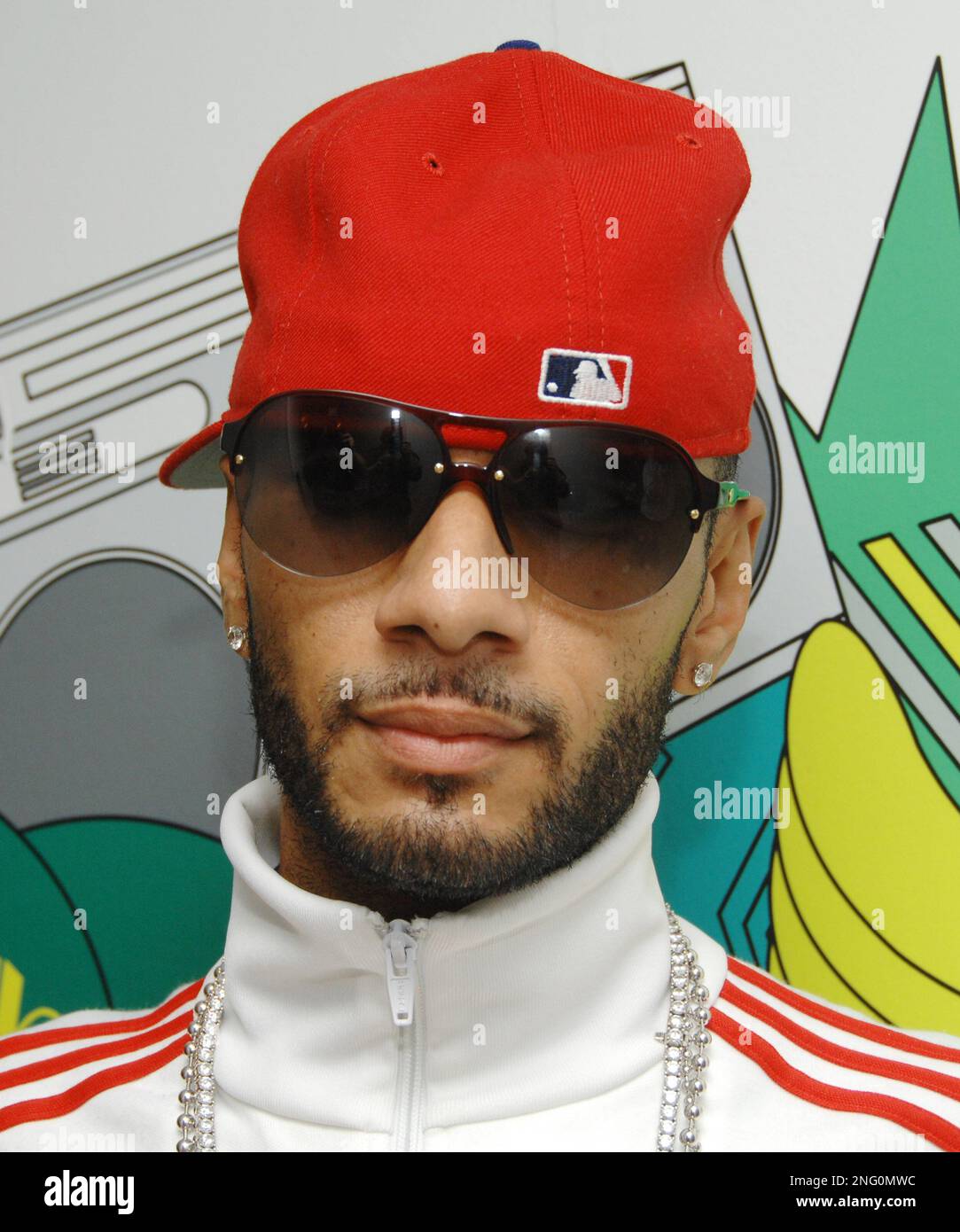 Rapper Swizz Beats poses backstage after making an appearance on MTV's ...
