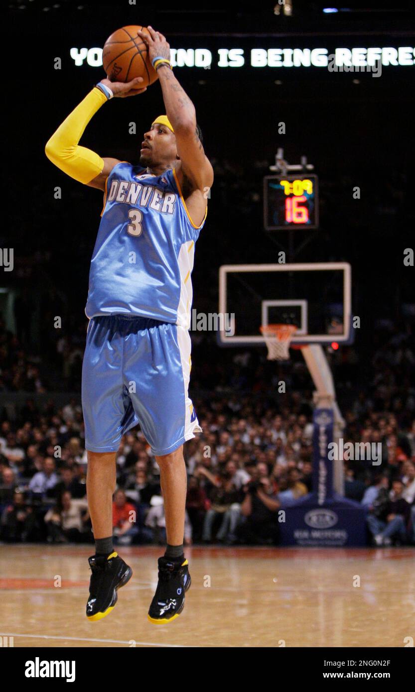 Denver Nuggets' Allen Iverson shoots against the New York Knicks during ...
