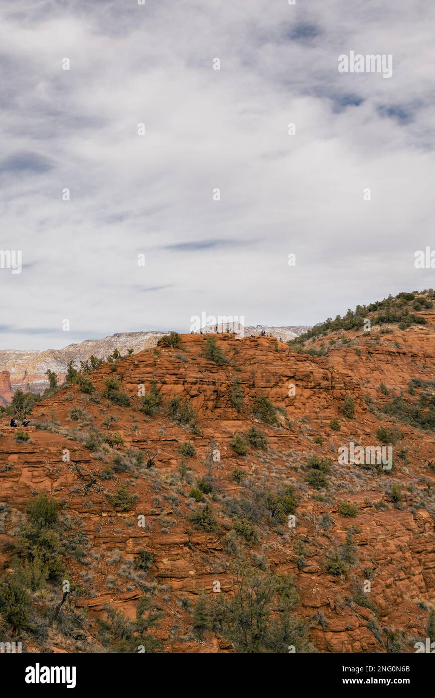 Airport mesa vortex with people on the mound in Sedona Arizona USA ...