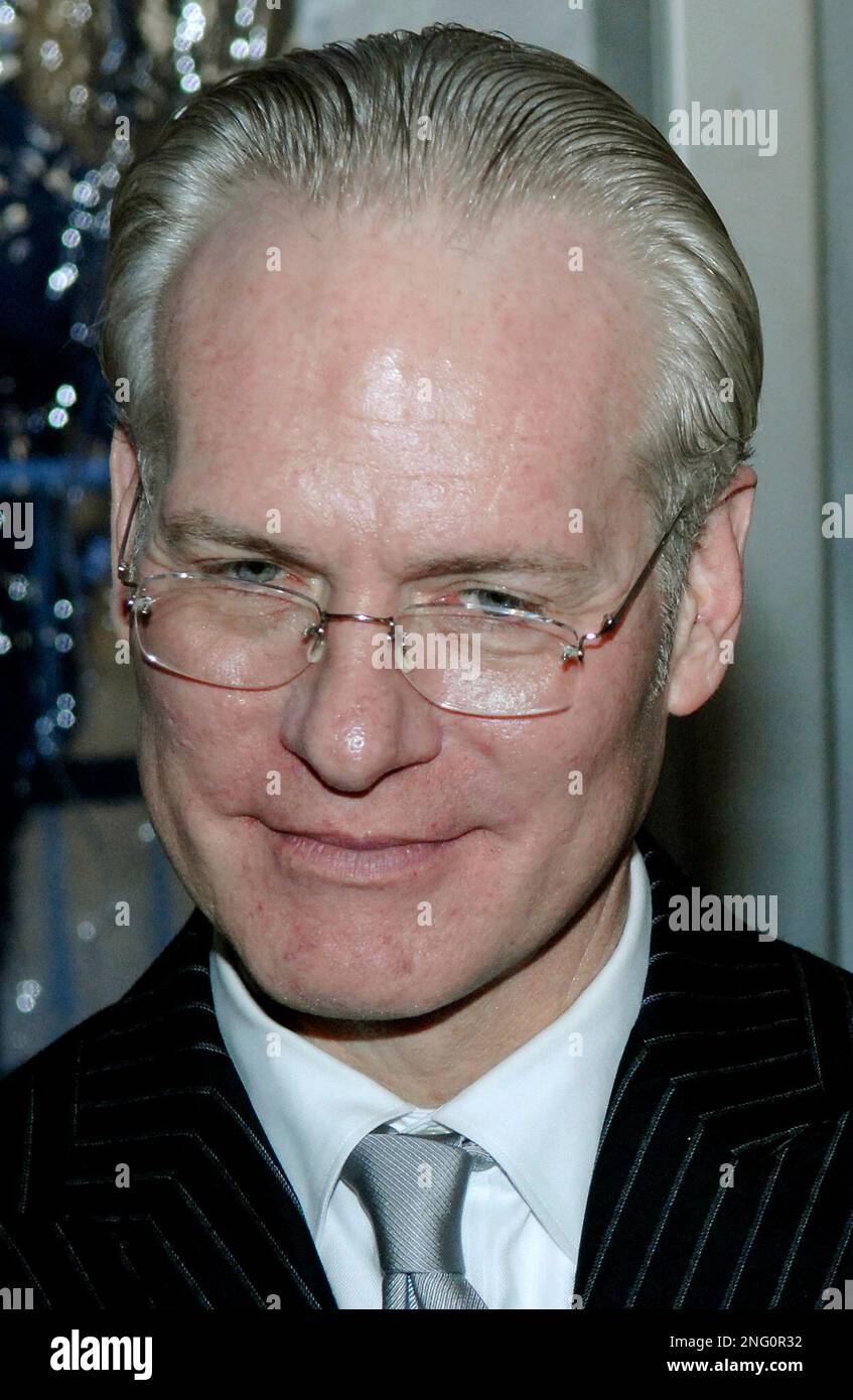 Project Runway's Tim Gunn, speaks to reporters following the ...