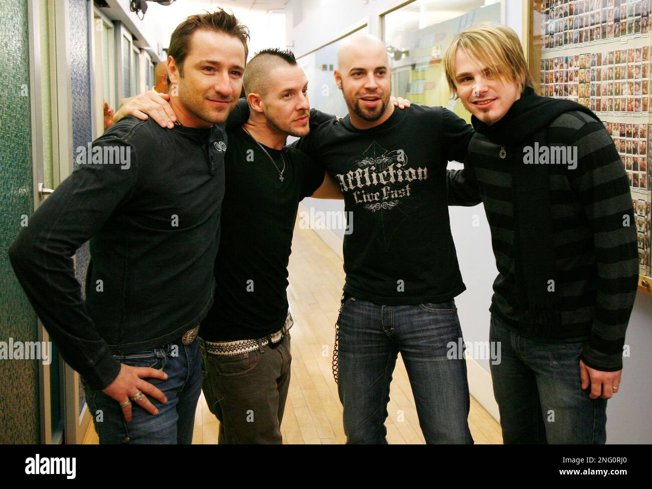 The band Daughtry appears back stage during MTV's "Total Request Live ...
