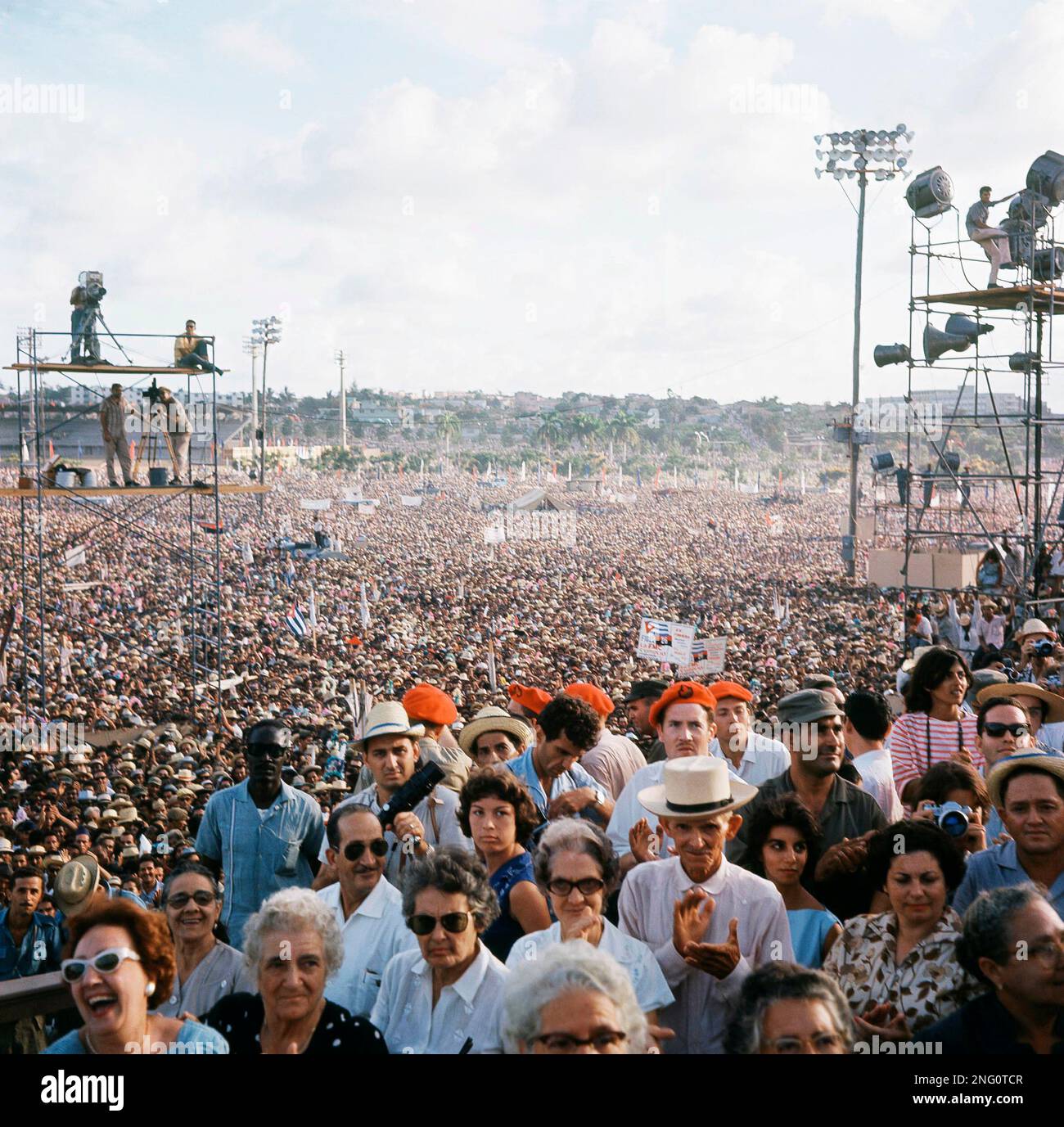 General scenes of baseball stadium at Havana, Cuba, July 26, 1964 prior ...