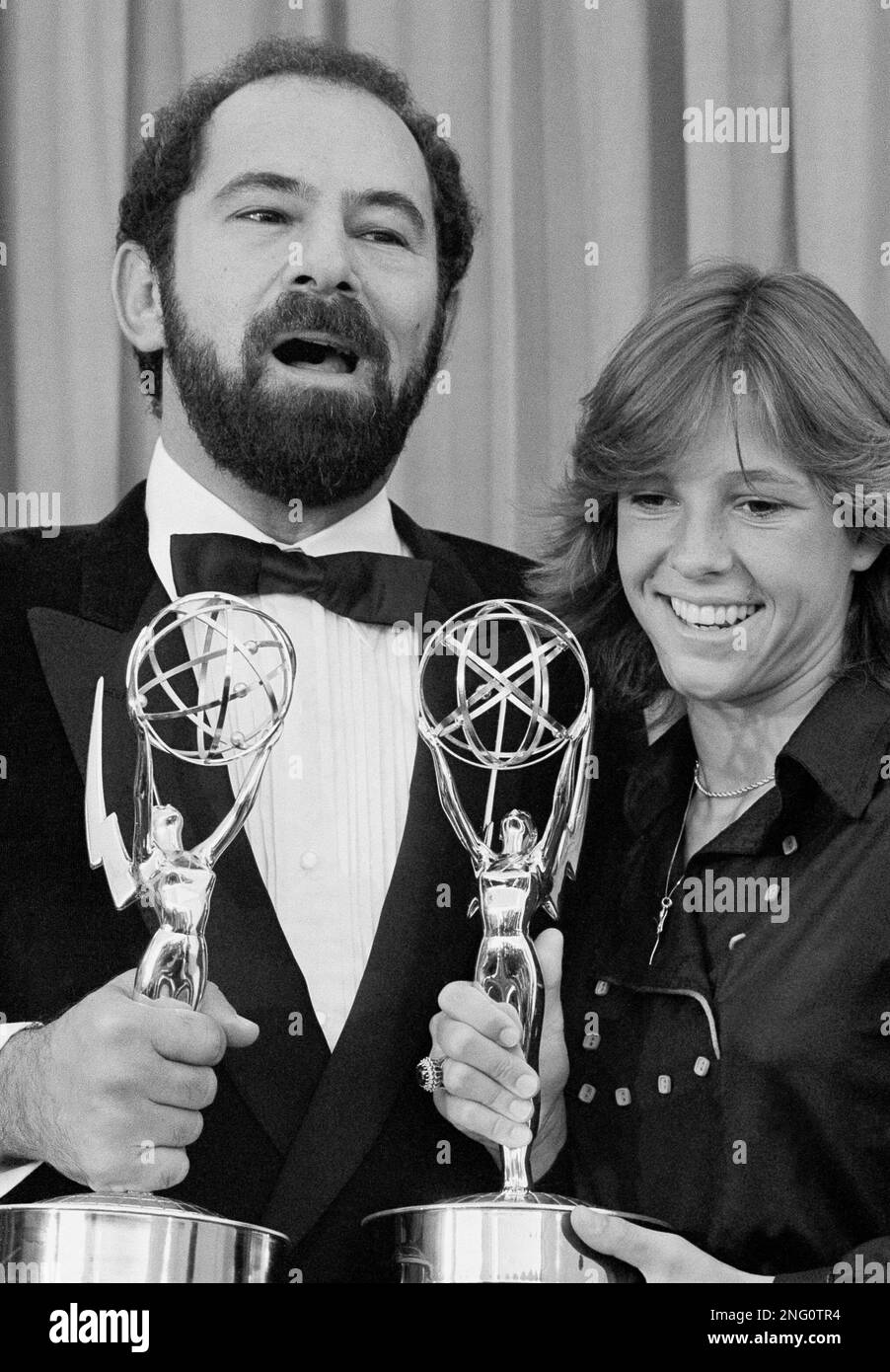 Actor Stuart Margolin, left, and actress Kristy McNichol pose with ...