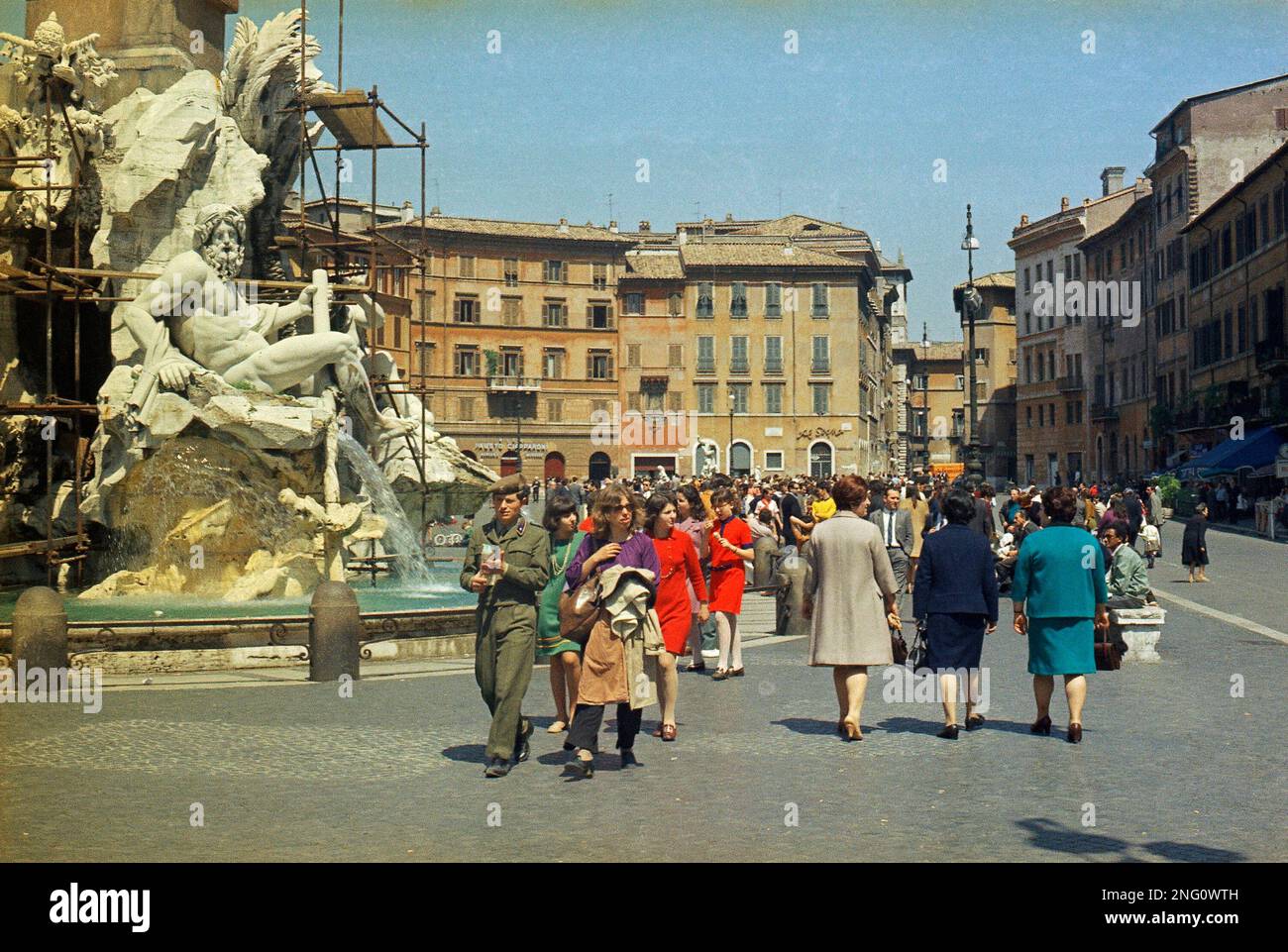 Seen here is Piazza Navona in Rome, Italy, April 19, 1969, a people's ...