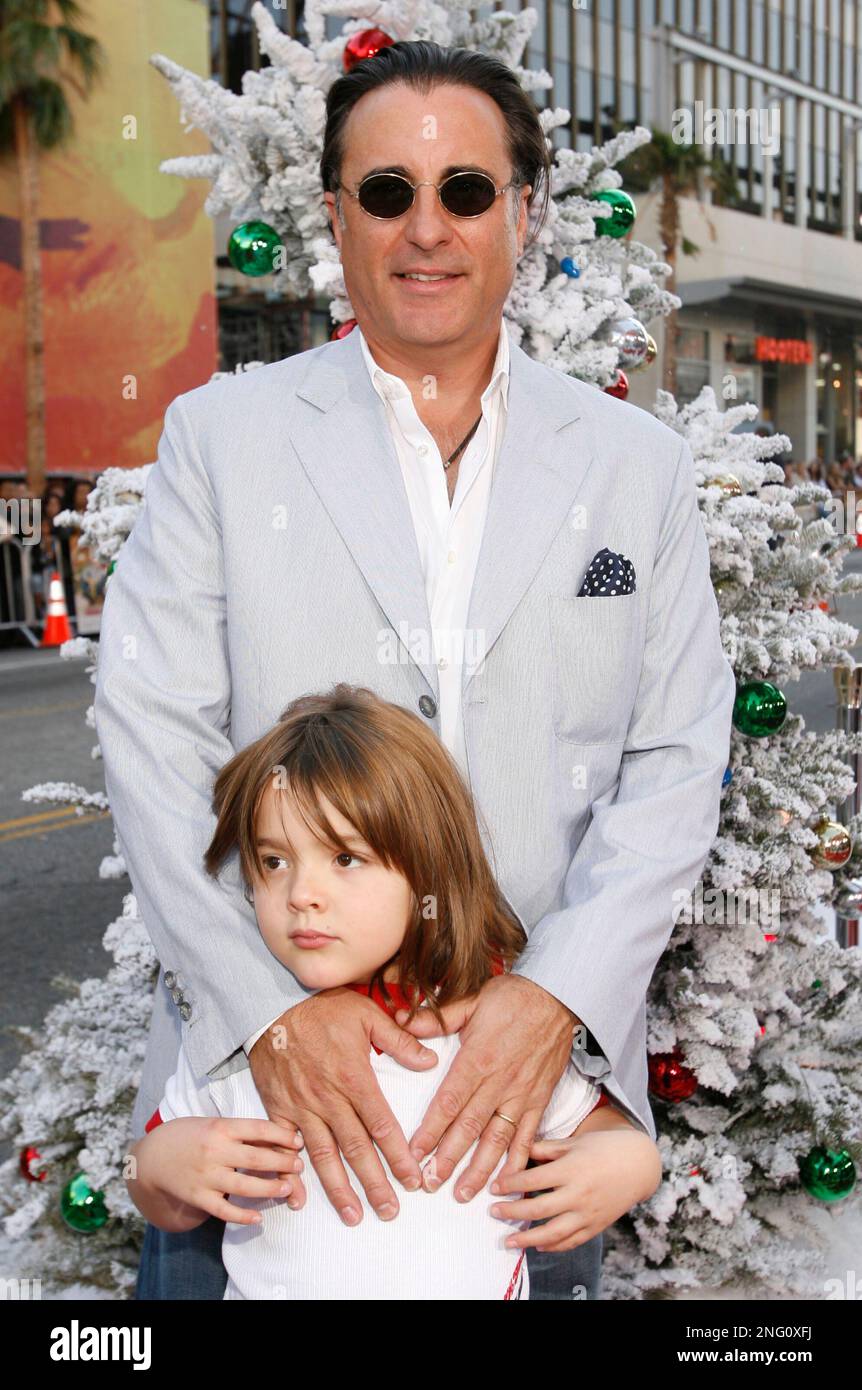 Actor Andy Garcia and son arrive to the premiere of "Fred Claus" at ...